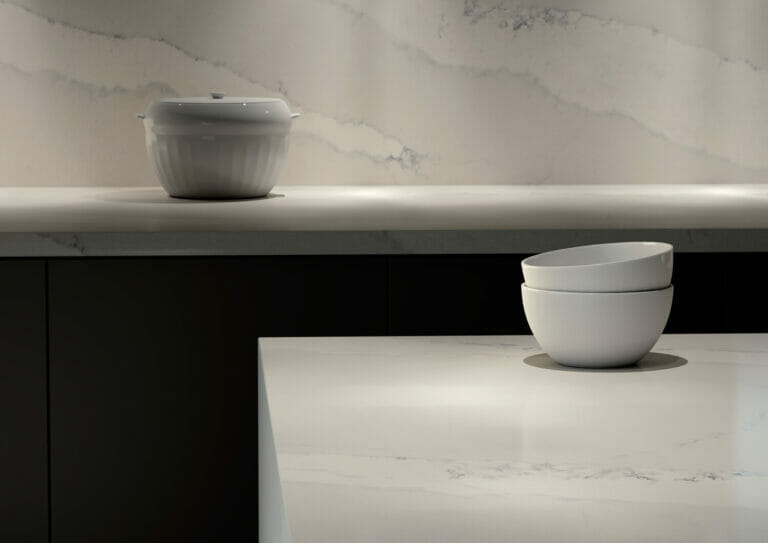 White Quartz Countertops with Black Veins Ideas | Caesarstone US