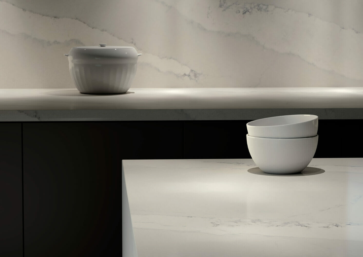 White Quartz Countertops with Black Veins Ideas | Caesarstone US